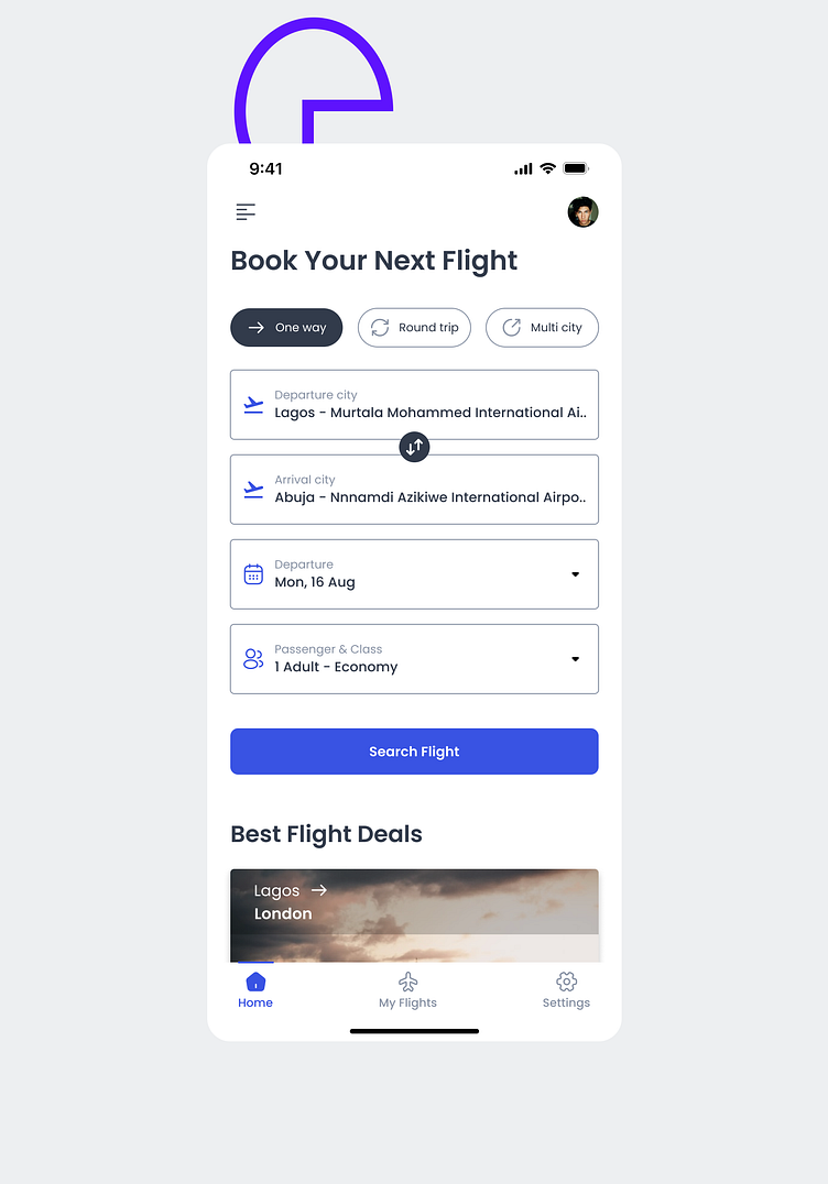 Day 68 of 100 Daily UI - Flight Search by Eze Franklin on Dribbble