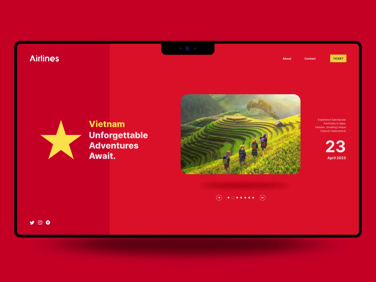 Carousel Website Design: Sliding Through Countries by Jos Pham on Dribbble