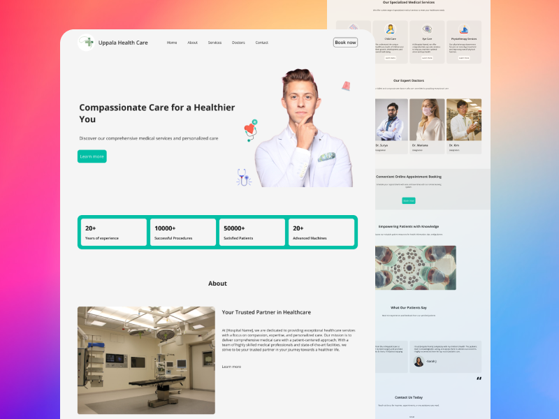 Hospital Website Landing page by Sai Hemanth uppala on Dribbble