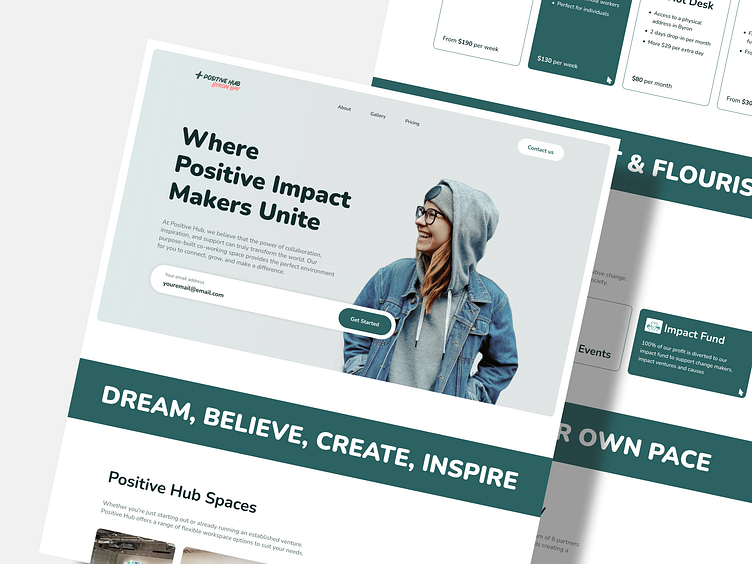 Positive Hub Landing Page by Dharaka Pranamya Mahadhika Damar on Dribbble