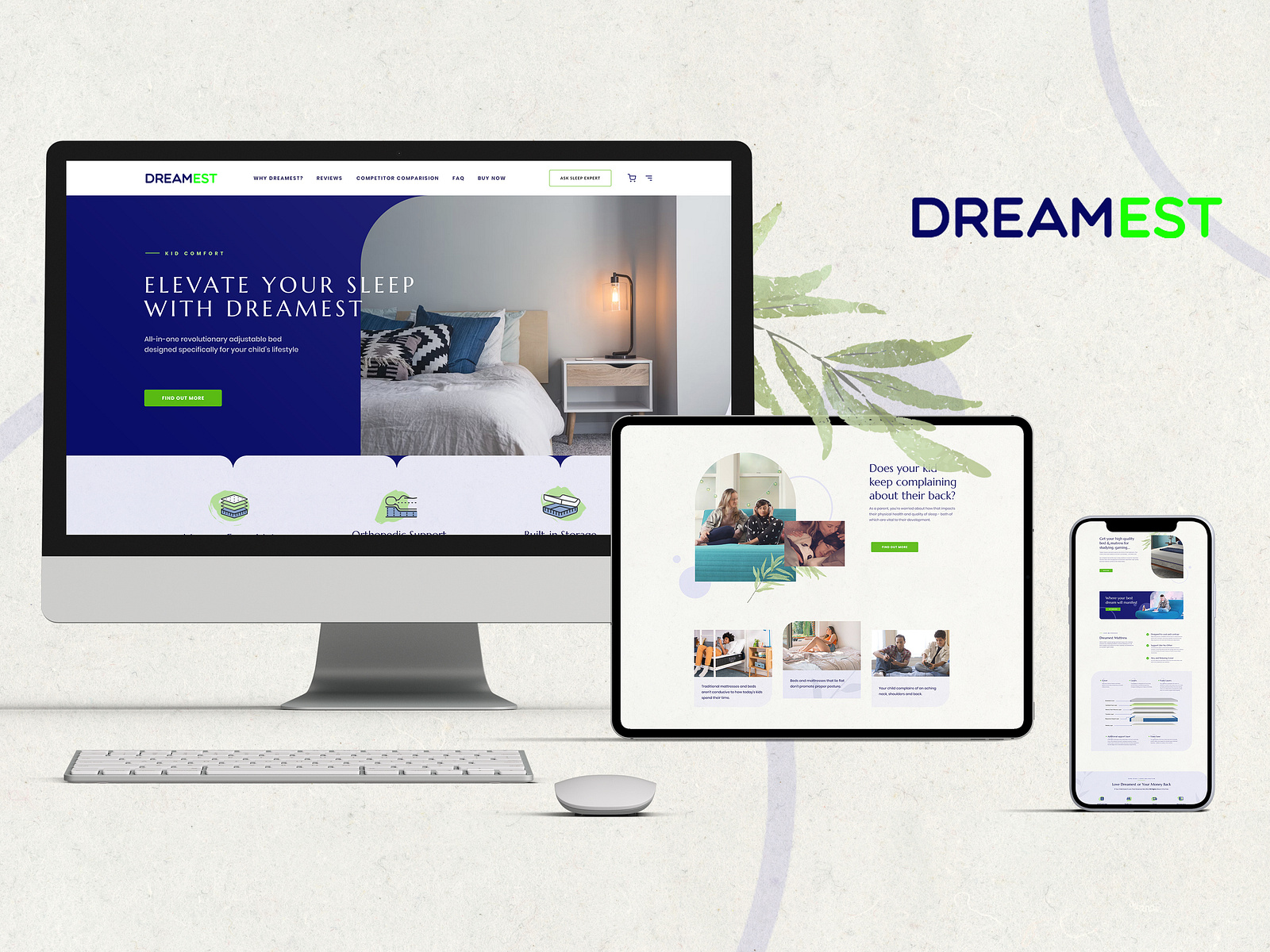 Dreamest_Bed & Mattress - Website by Dot Creative Market on Dribbble