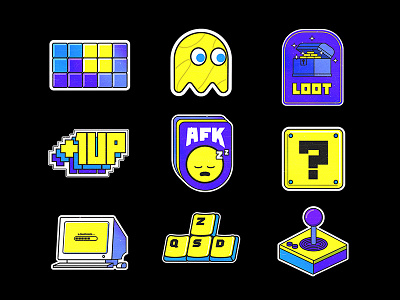 Retrogaming - Stickers & Badges - 1/3 by Tanguy CABON on Dribbble