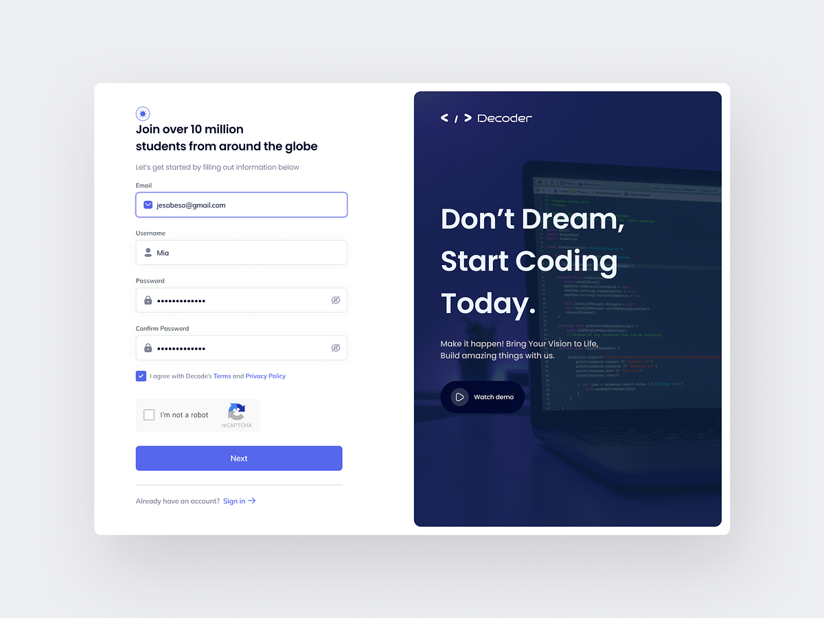 Decoder - Coding classes platform by Luka Mirtskhulava on Dribbble