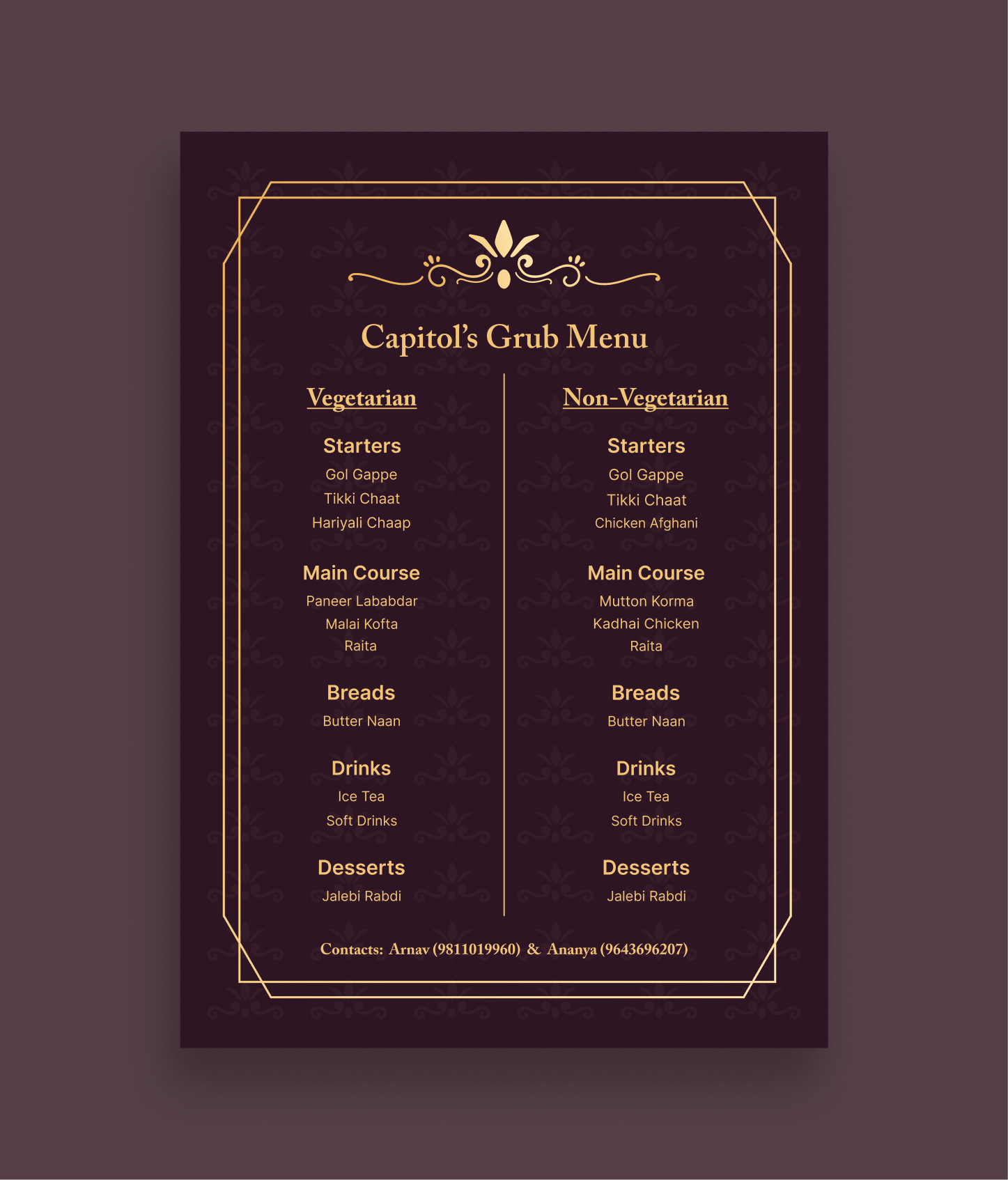 Capitol Grub - Poster, Menu and Banner Design by Dhruv Verma on Dribbble