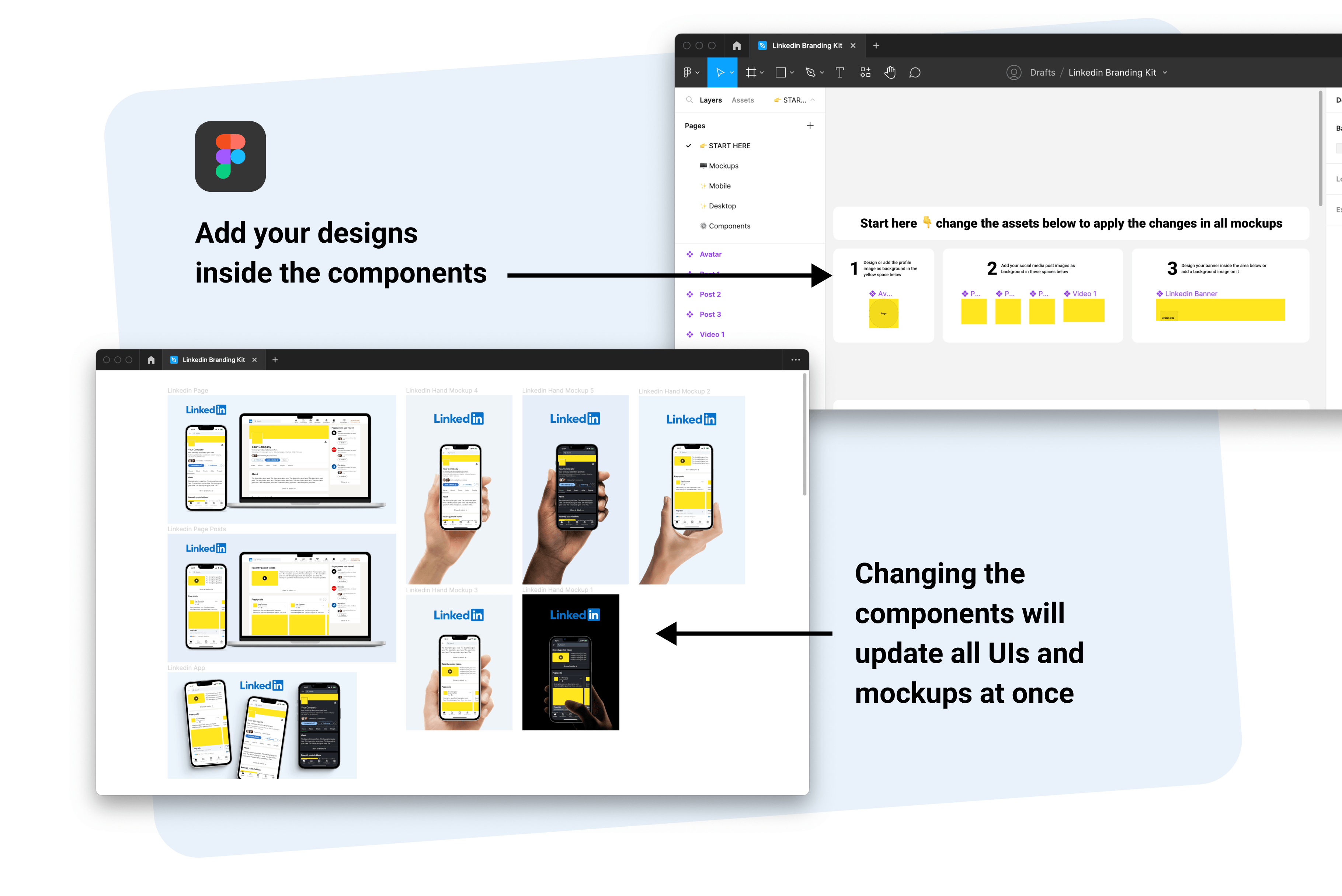 Linkedin Figma and PSD templates kit by Vitor Heinzen on Dribbble