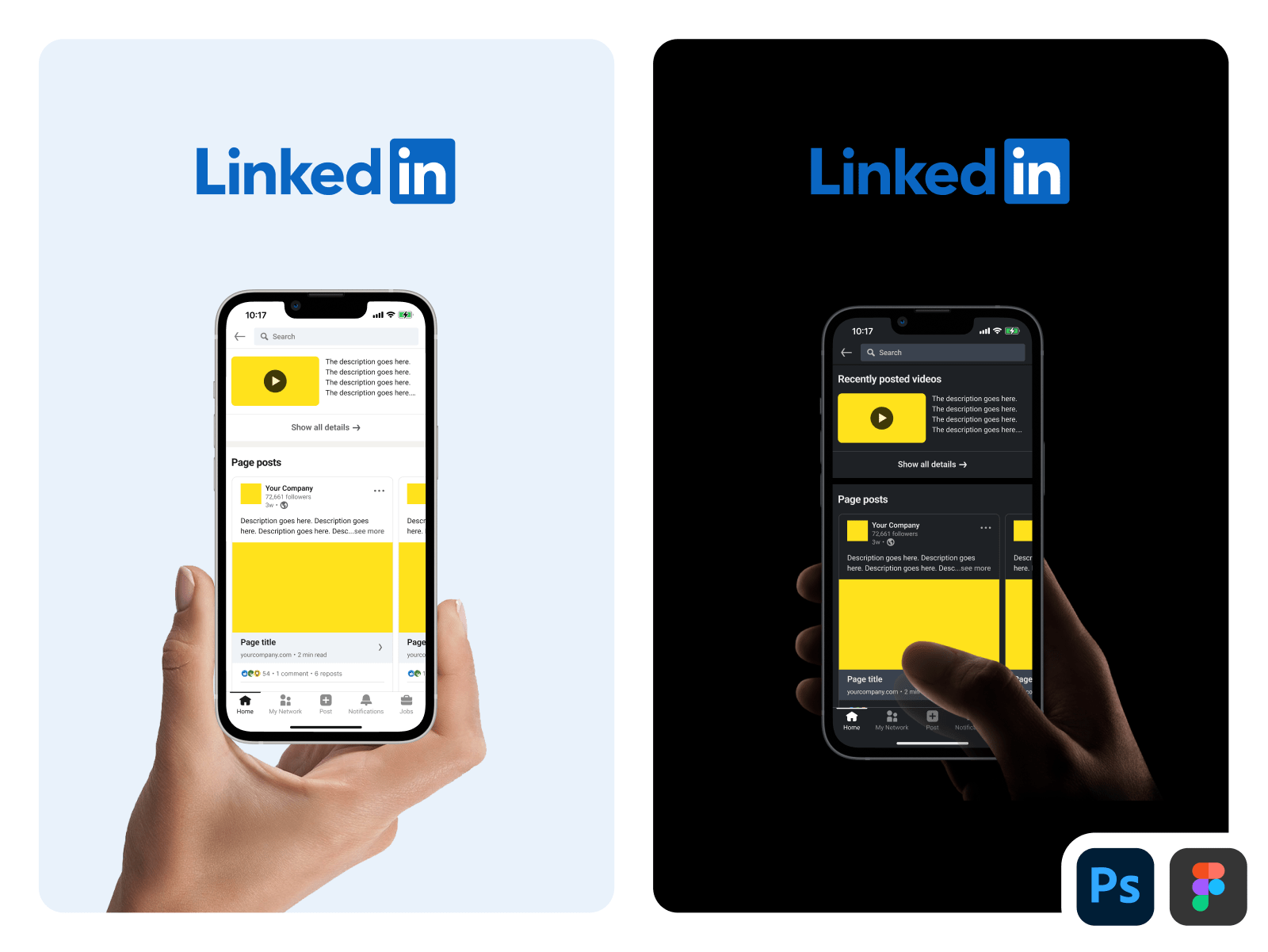 Linkedin Figma and PSD templates kit by Vitor Heinzen on Dribbble