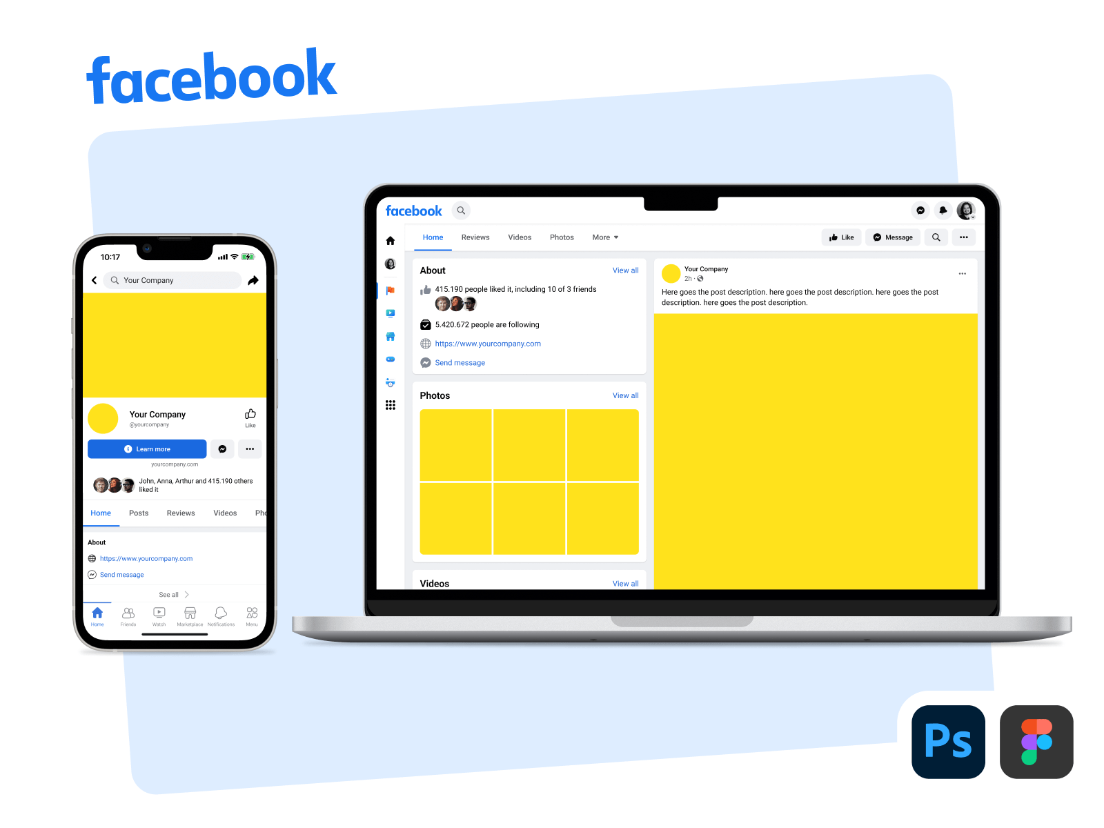 Facebook Branding Kit | Figma | PSD by Vitor Heinzen on Dribbble