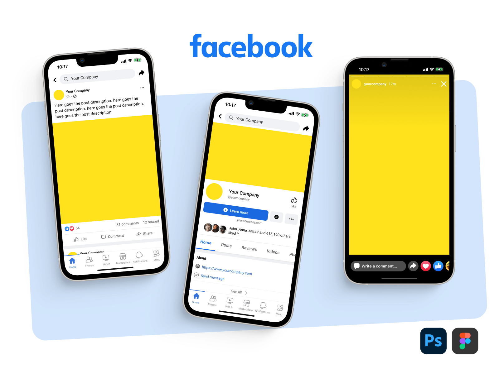 Facebook Branding Kit | Figma | PSD by Vitor Heinzen on Dribbble