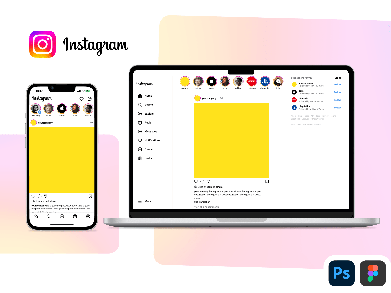 Instagram Templates | Figma | PSD by Vitor Heinzen on Dribbble