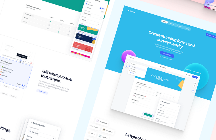 Formsly | Create stunning forms and surveys, easily. by Amro on Dribbble