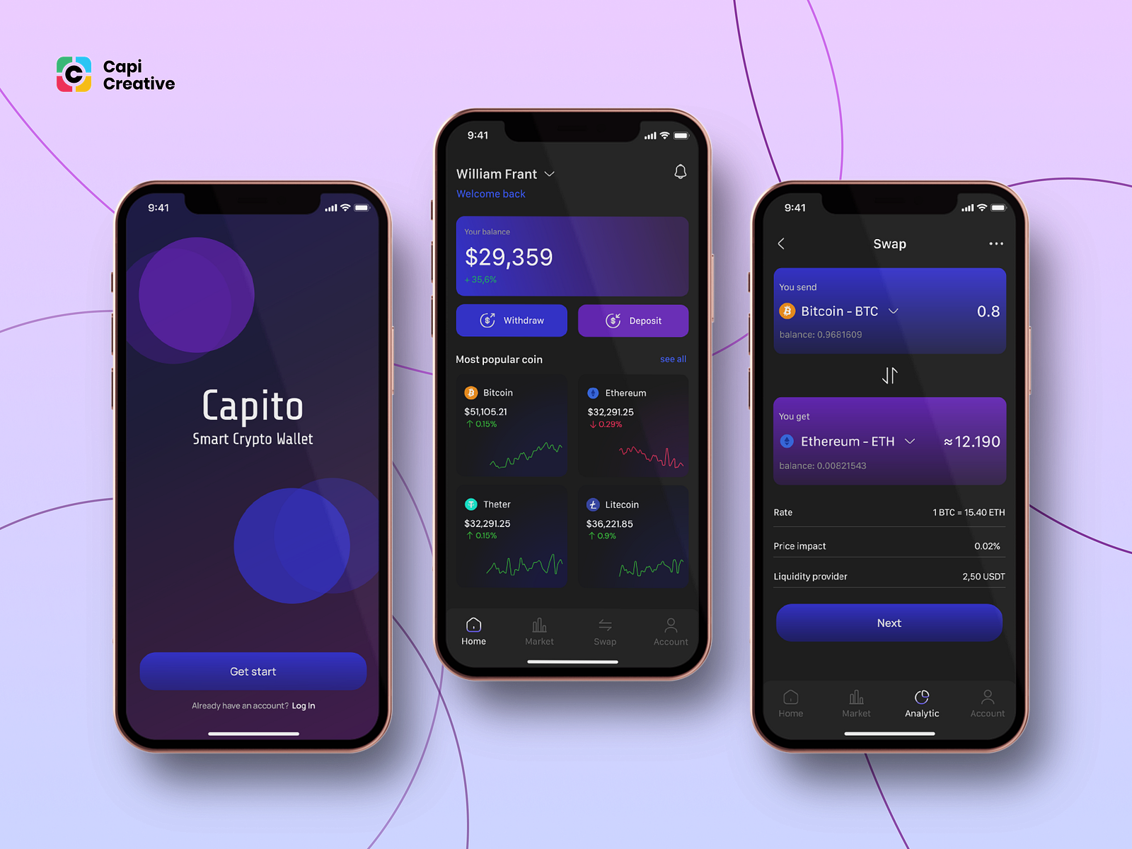 Crypto Wallet App Design - Mobile App UI Design Concept by Capi Product ...