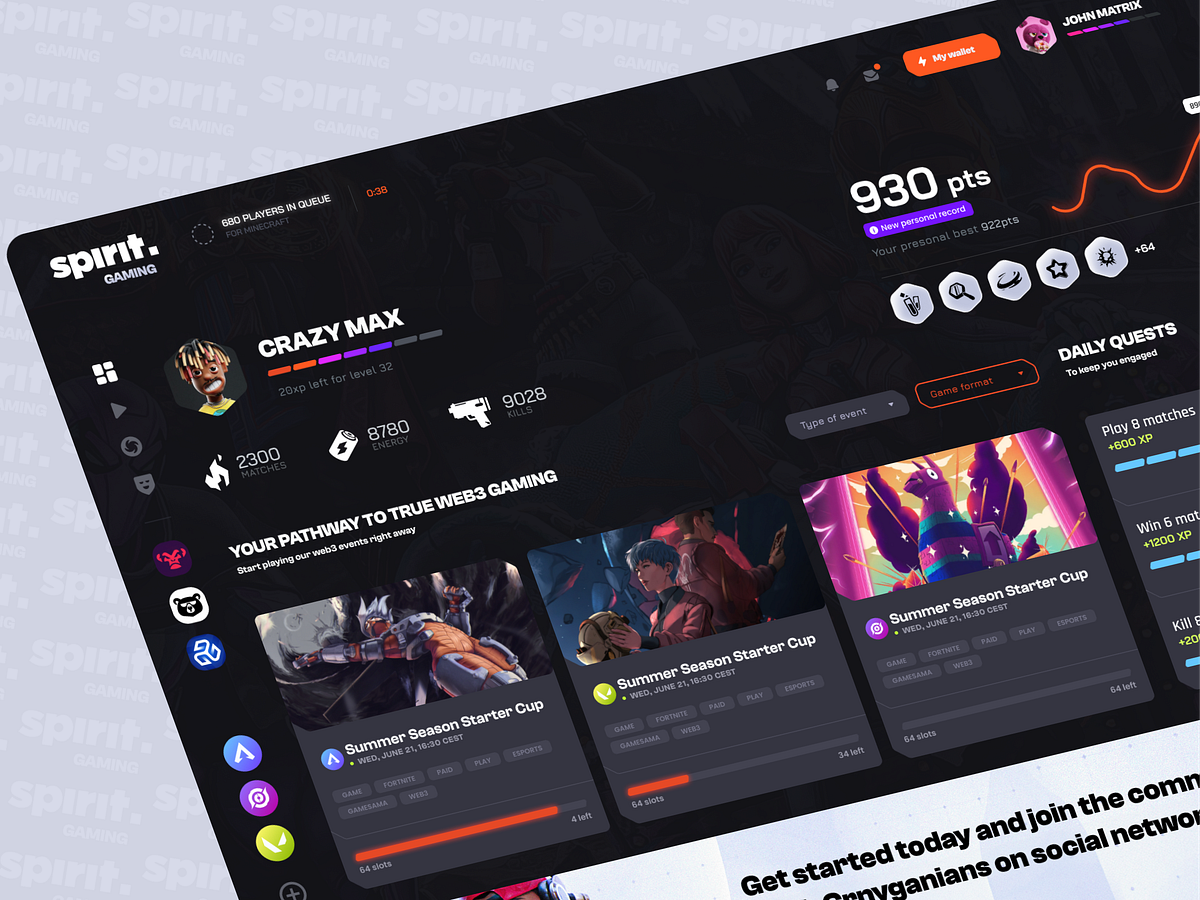Gaming & Esports Dashboard by Boris Batocanin for R A G E B I T E on ...