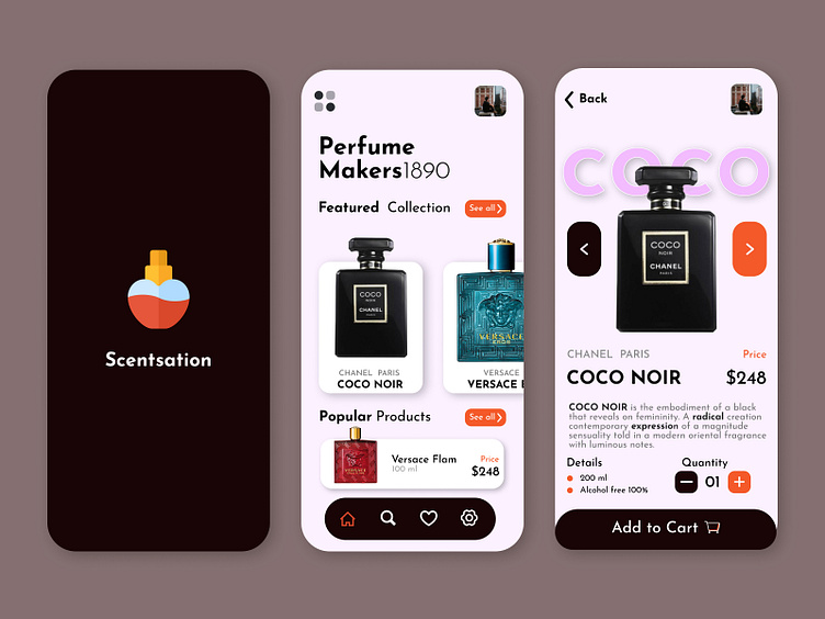 Perfume UI Design by Imran on Dribbble