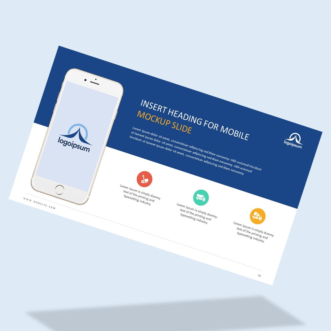 Mock-up slide design for a product presentation by The A Team on Dribbble