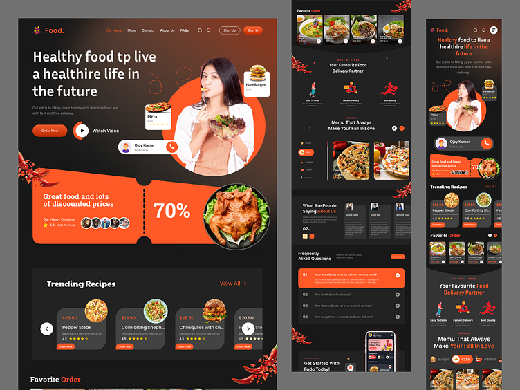 Food Delivery Web Concept by MD. Ridoy Ahmed Tamim on Dribbble