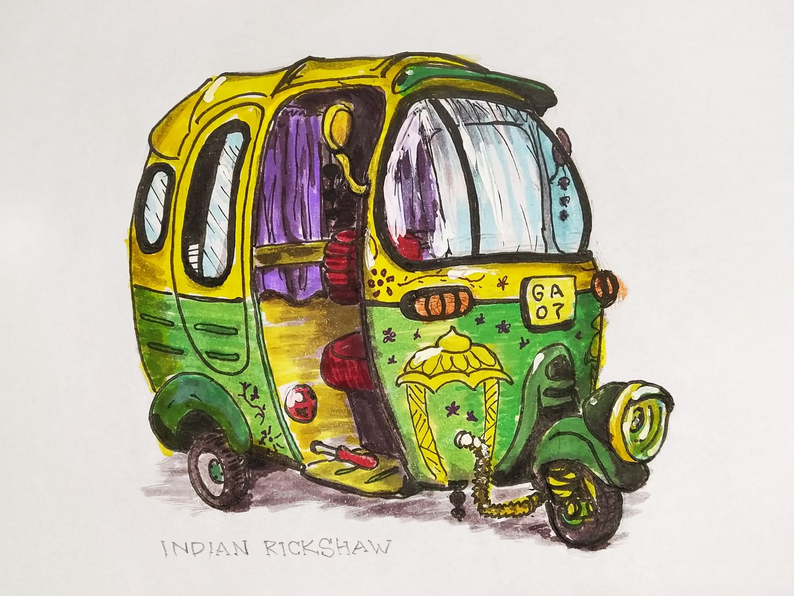 Indian rickshaw by Vladimir Masyuk on Dribbble