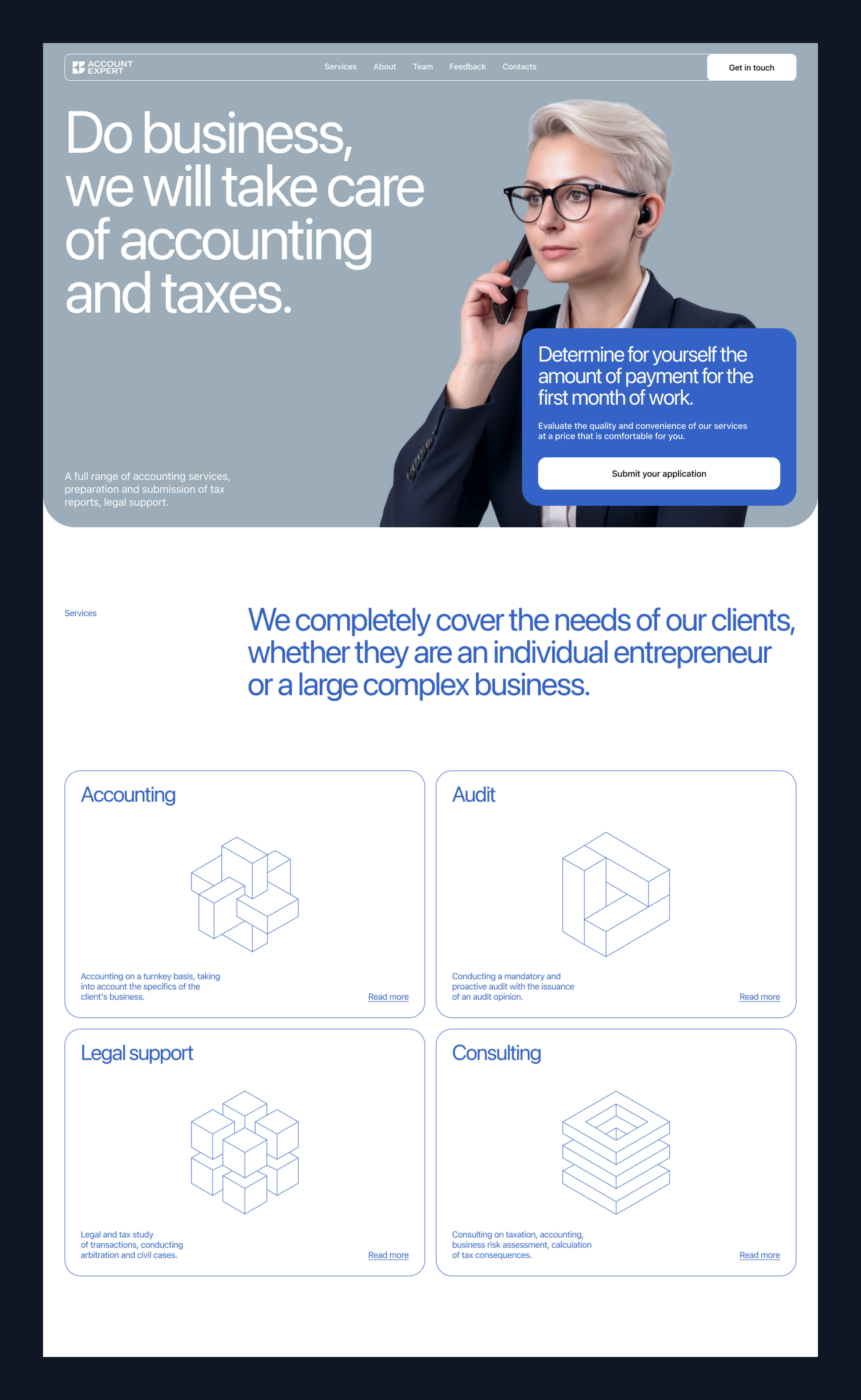 Account Expert website concept by JenyaKarma on Dribbble