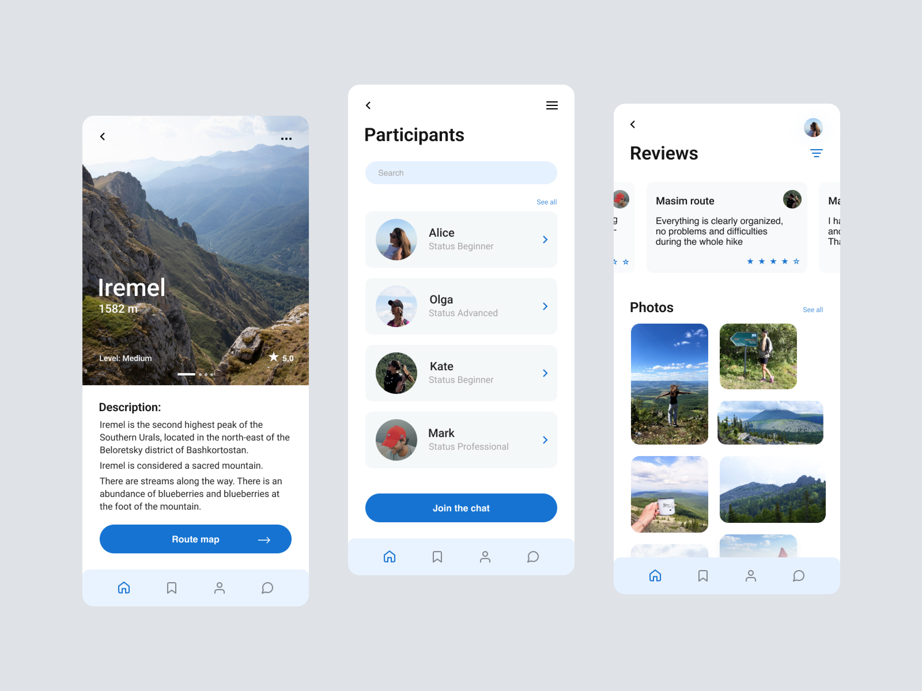 UX/UI Mobile app for hiking in the mountains by Galina Gorbatova on ...