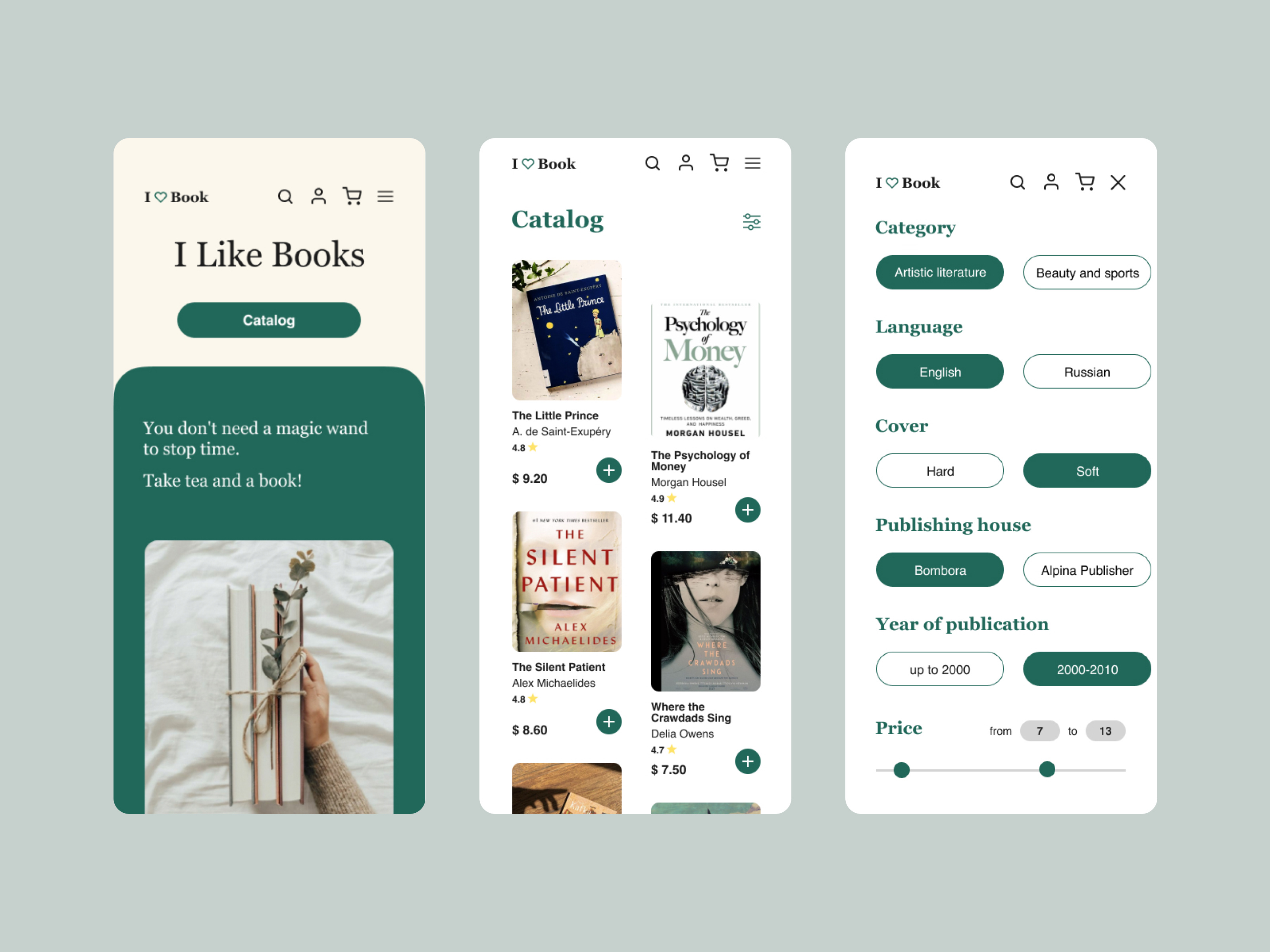 UX/UI Design Bookstore by Galina Gorbatova on Dribbble