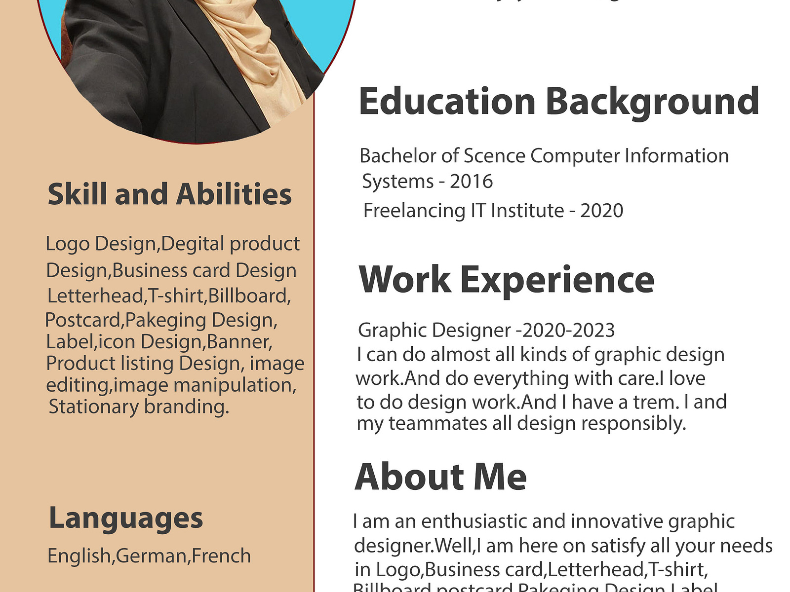 My CV Design by Mst.Umme Joynab Akter on Dribbble