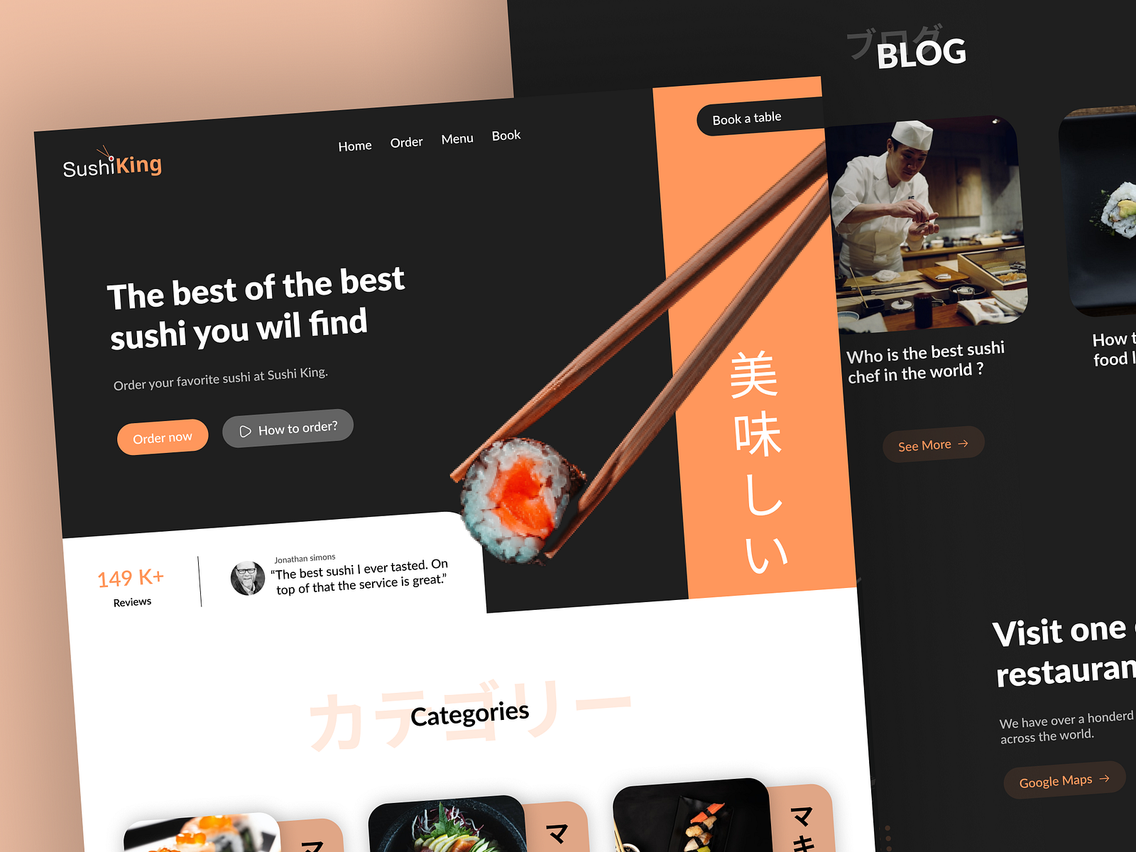 Sushi website design by Darlon Peeters on Dribbble