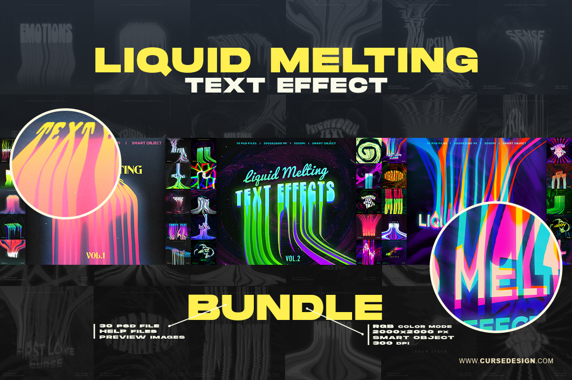 Liquid Melting Text Effects Bundle by Cursedesign on Dribbble