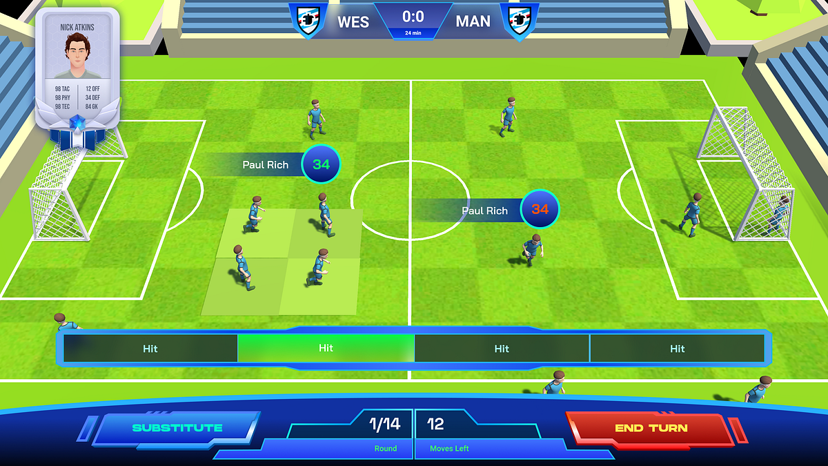 Soccer Game UI by Vlad Belousov on Dribbble