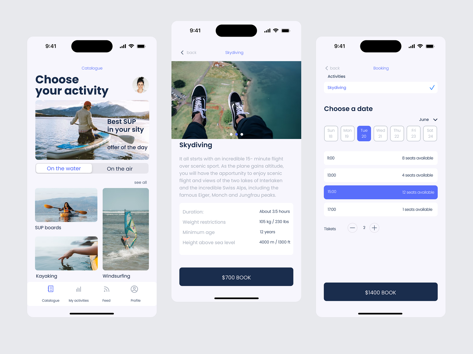 Activities Booking Mobile App by Annarty on Dribbble