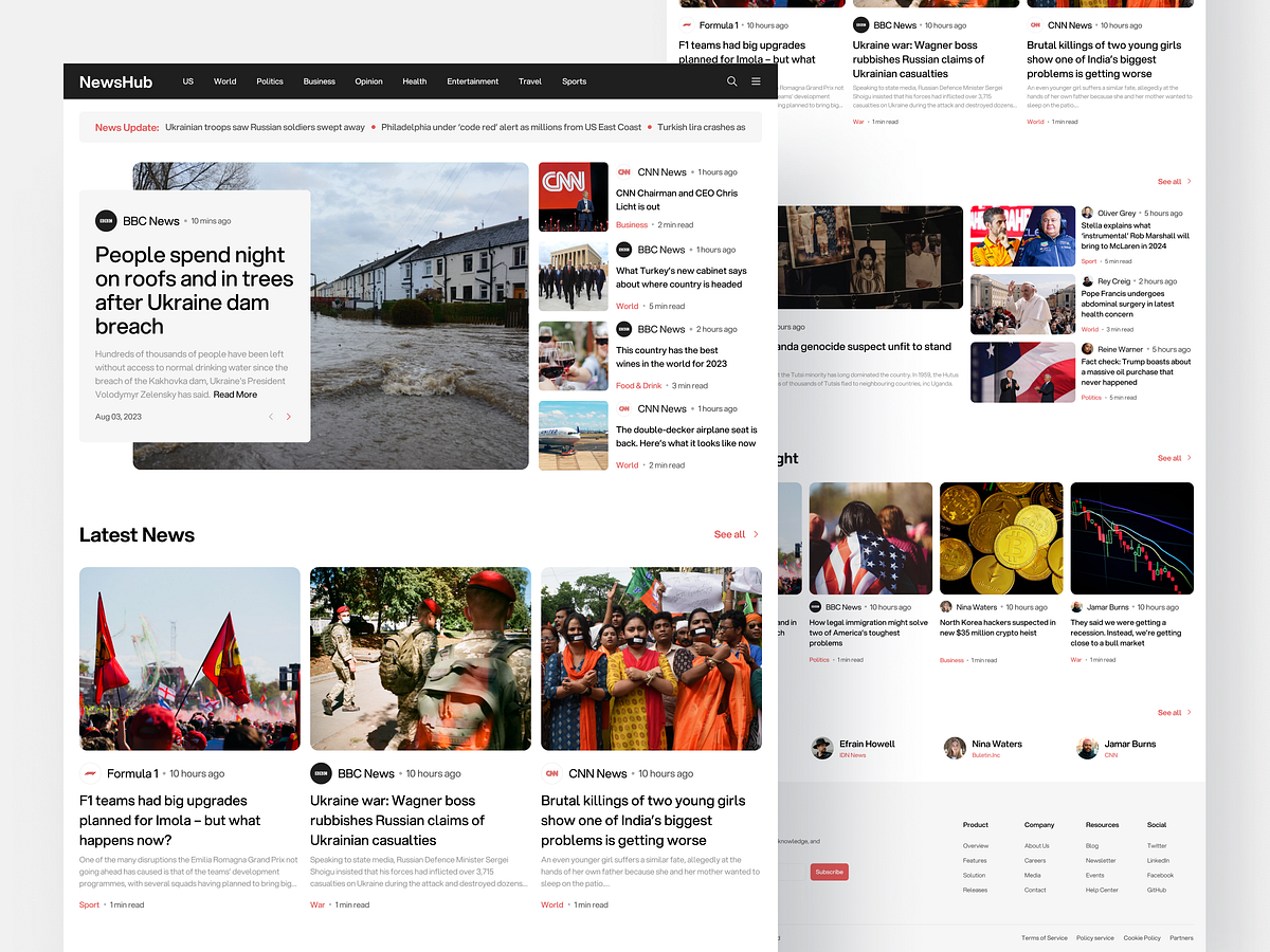 NewsHub - News Website by Rizal for Kretya Studio on Dribbble