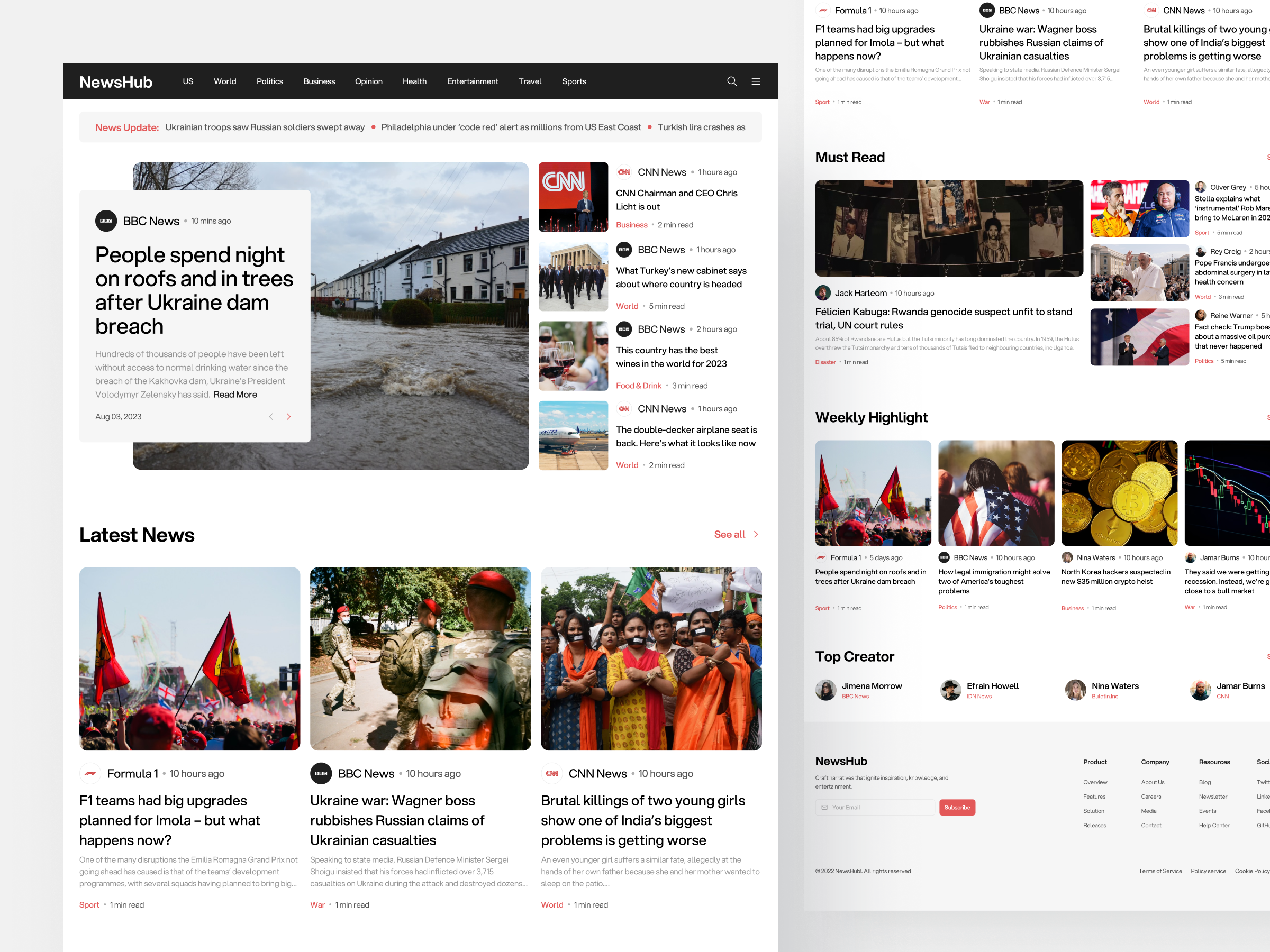 NewsHub - News Website by Rizal for Kretya Studio on Dribbble