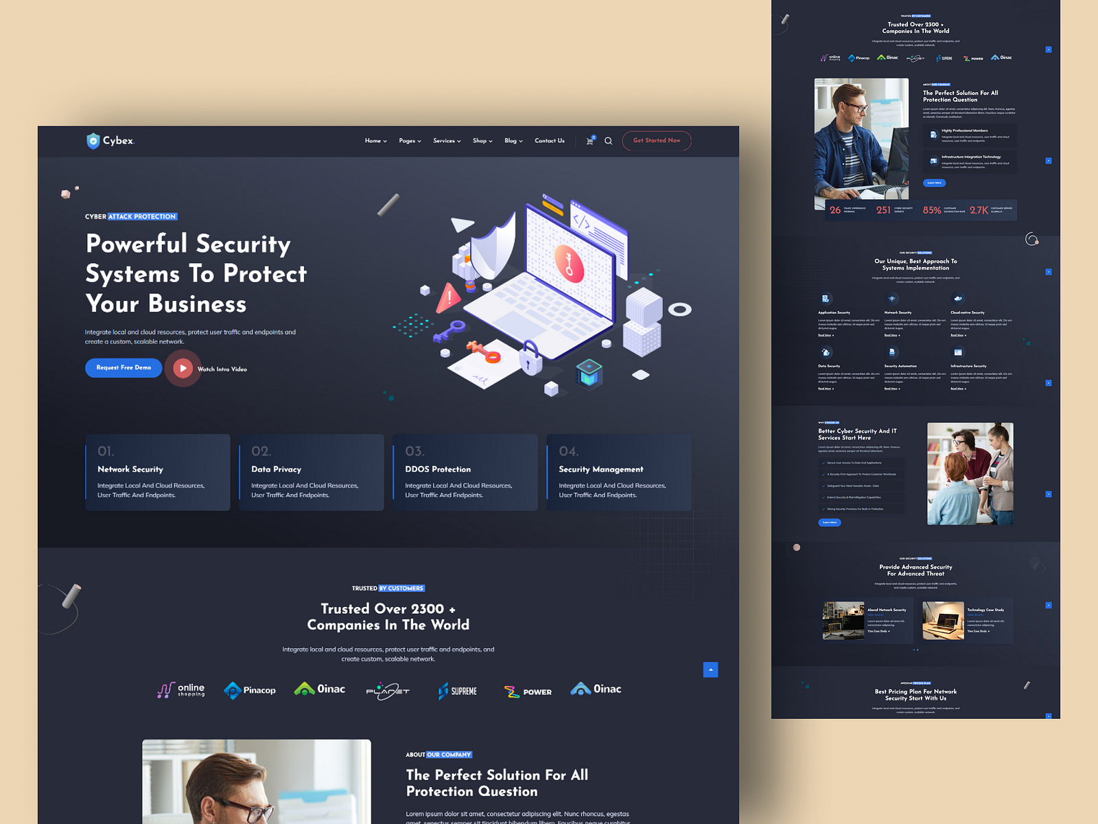 Cybex - Cyber Security Services by EnvyTheme LLC on Dribbble
