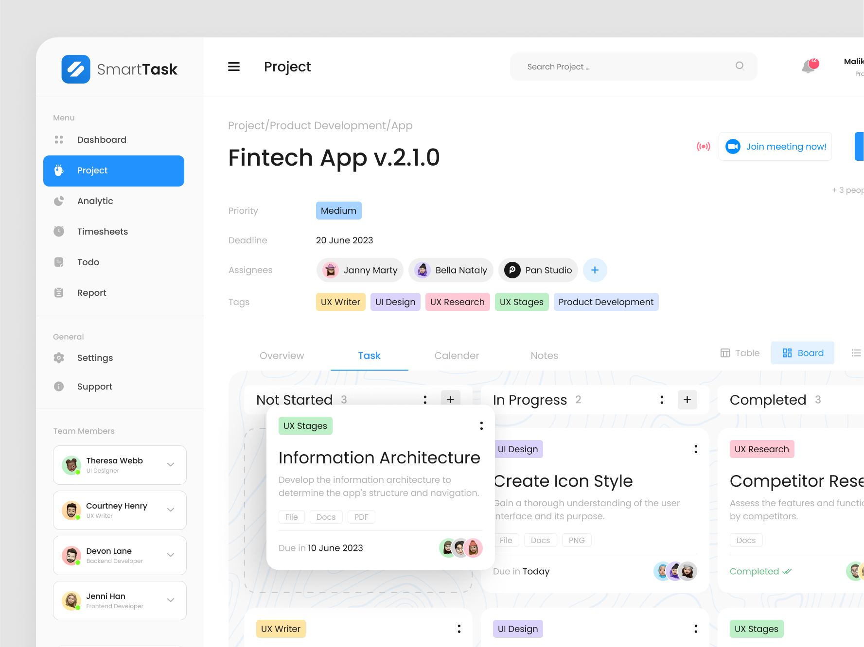 SmartTask - Task Management Dashboard by Ahmad Reza on Dribbble