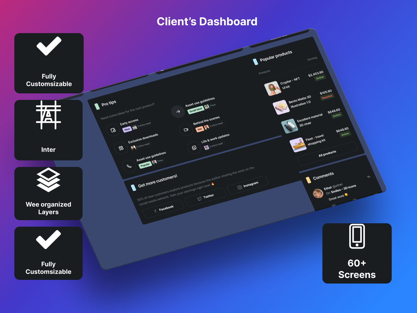 client's dashboard design by Dinshah patel on Dribbble