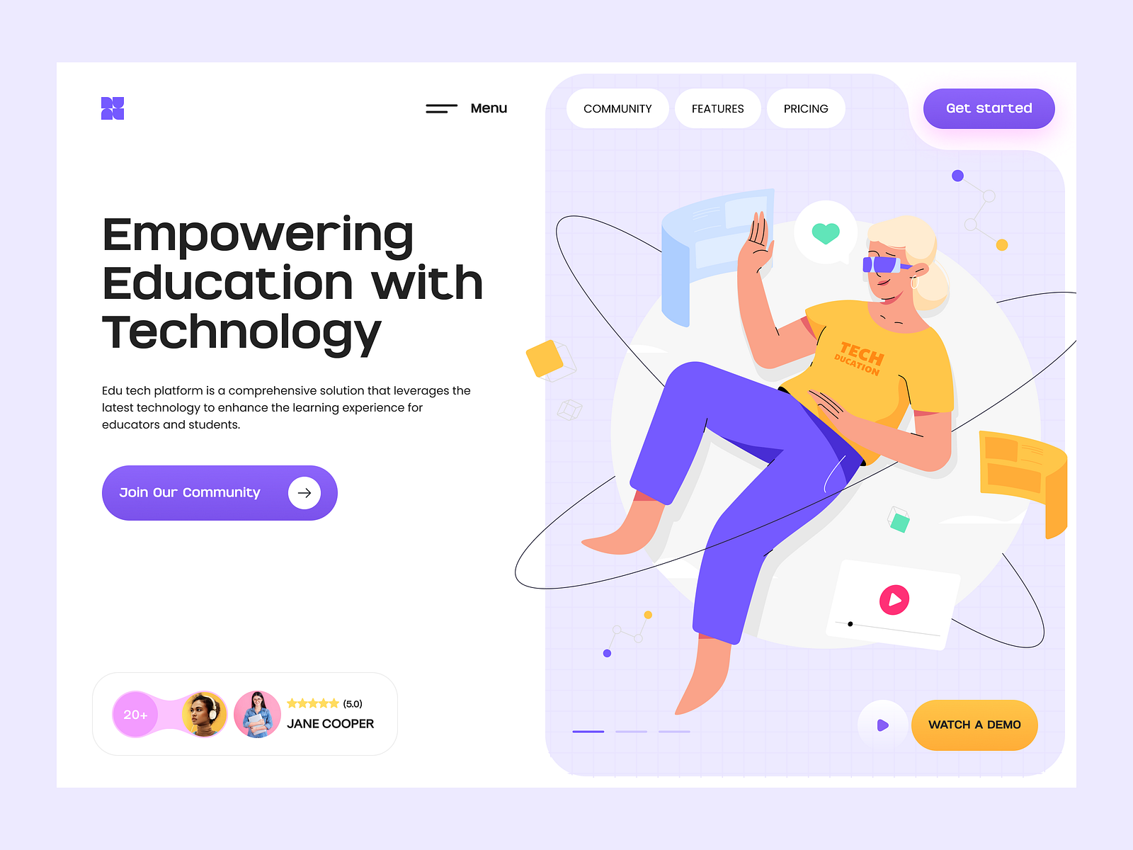 Edtech Website UI by Awsmd on Dribbble
