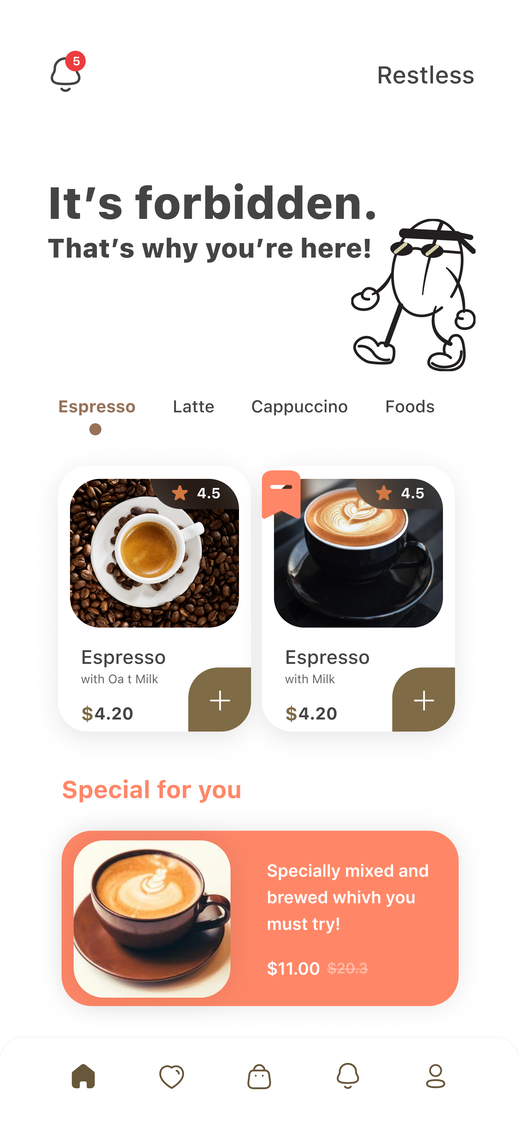 The Forbidden Bean App by Riyaadh Allie on Dribbble