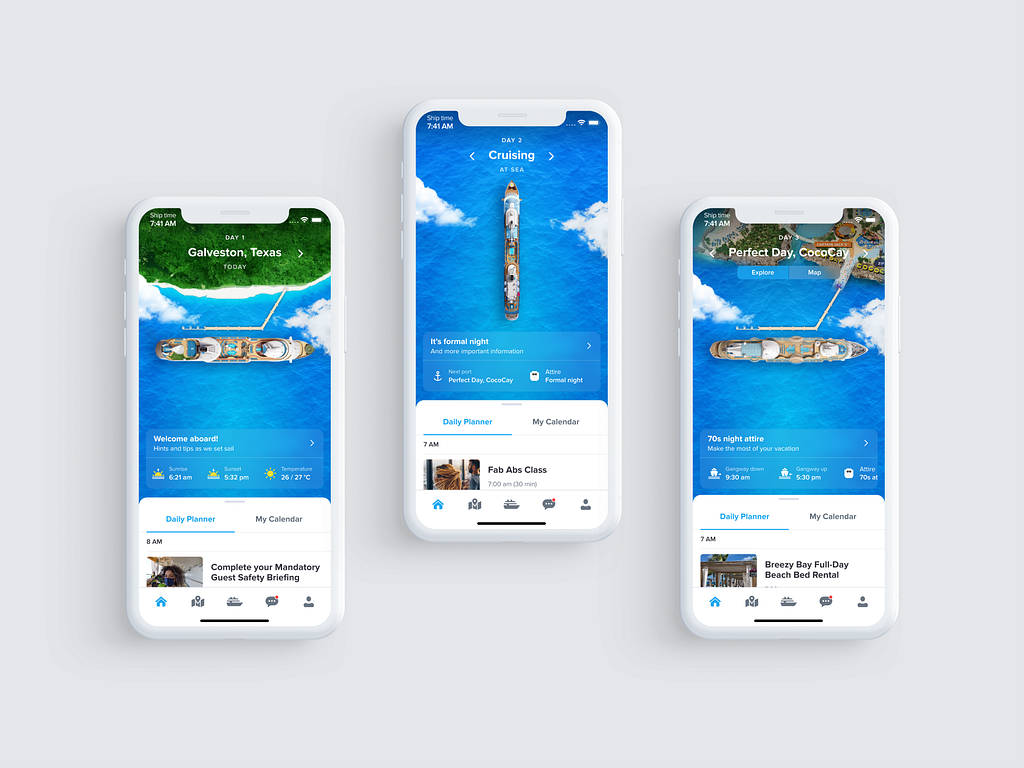 Royal Caribbean iOS App Home by Miklos Barton on Dribbble