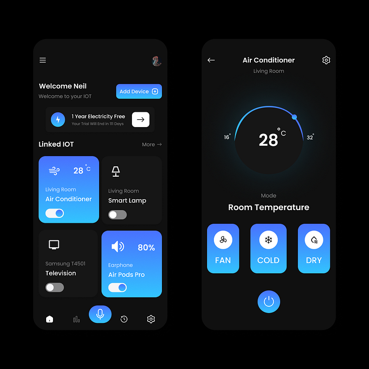 IOT UI/UX Design by Neil Website on Dribbble