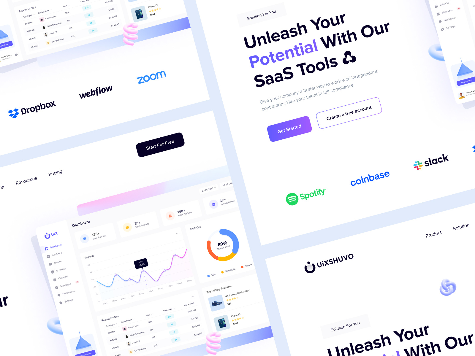 SaaS Landing Page by Uix Shuvo on Dribbble