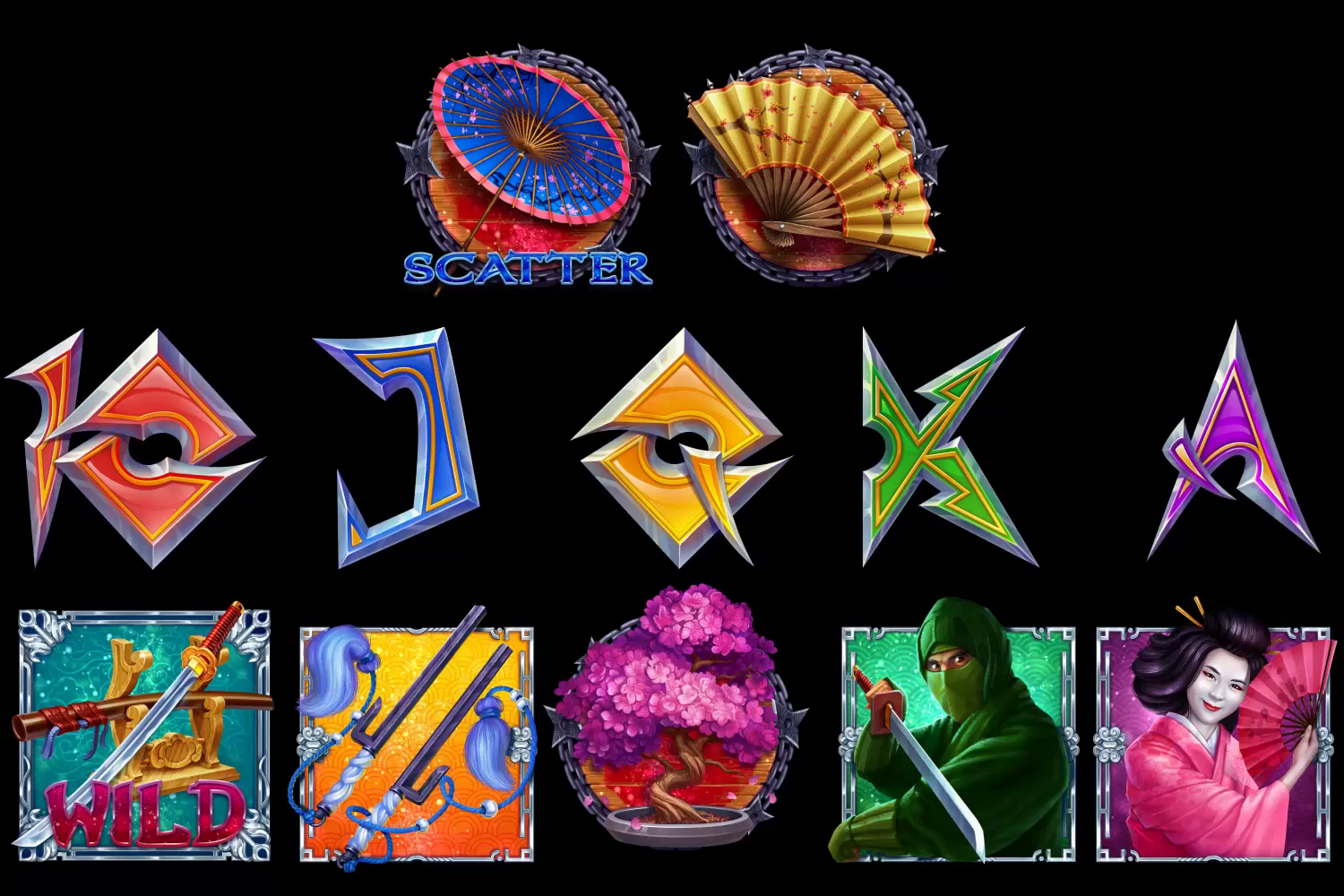 Shinobi slot game - Set of slot characters animation by Slotopaint on ...