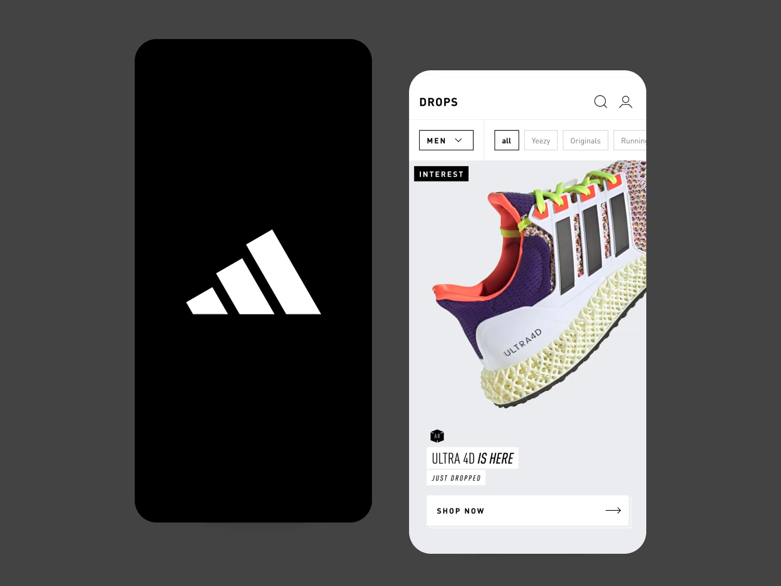 Adidas app by Hugo on Dribbble