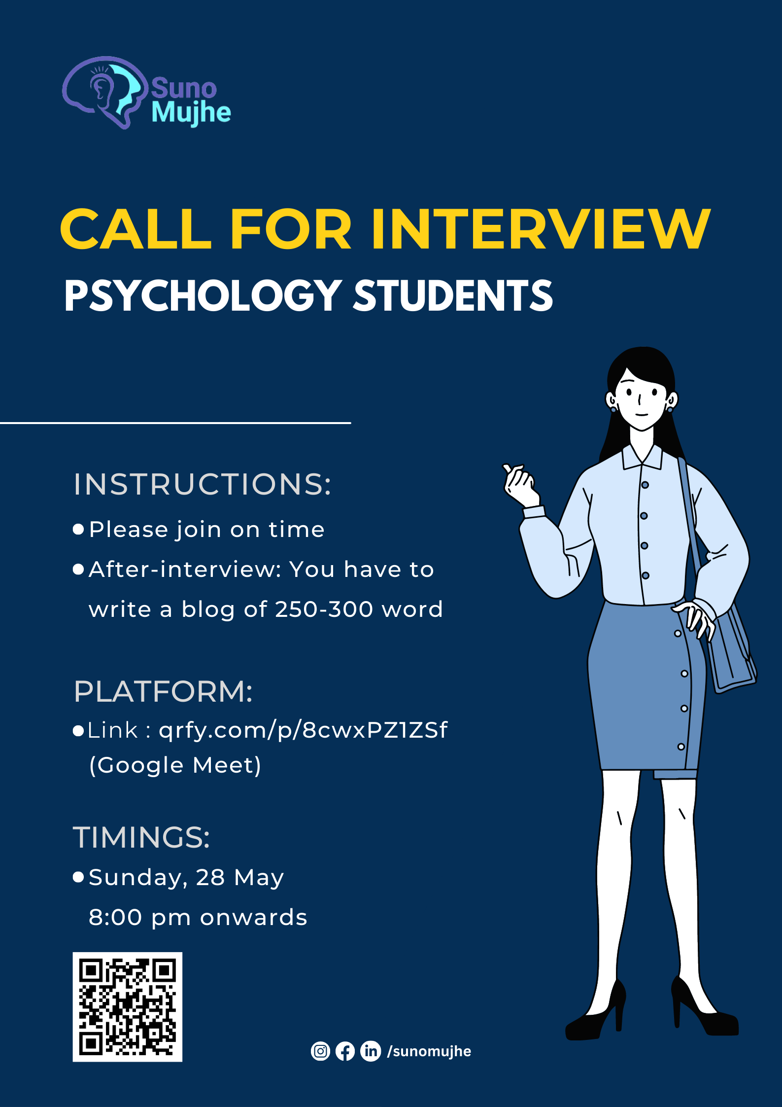Poster for Call for Interviews by Qurat-ul-ain on Dribbble