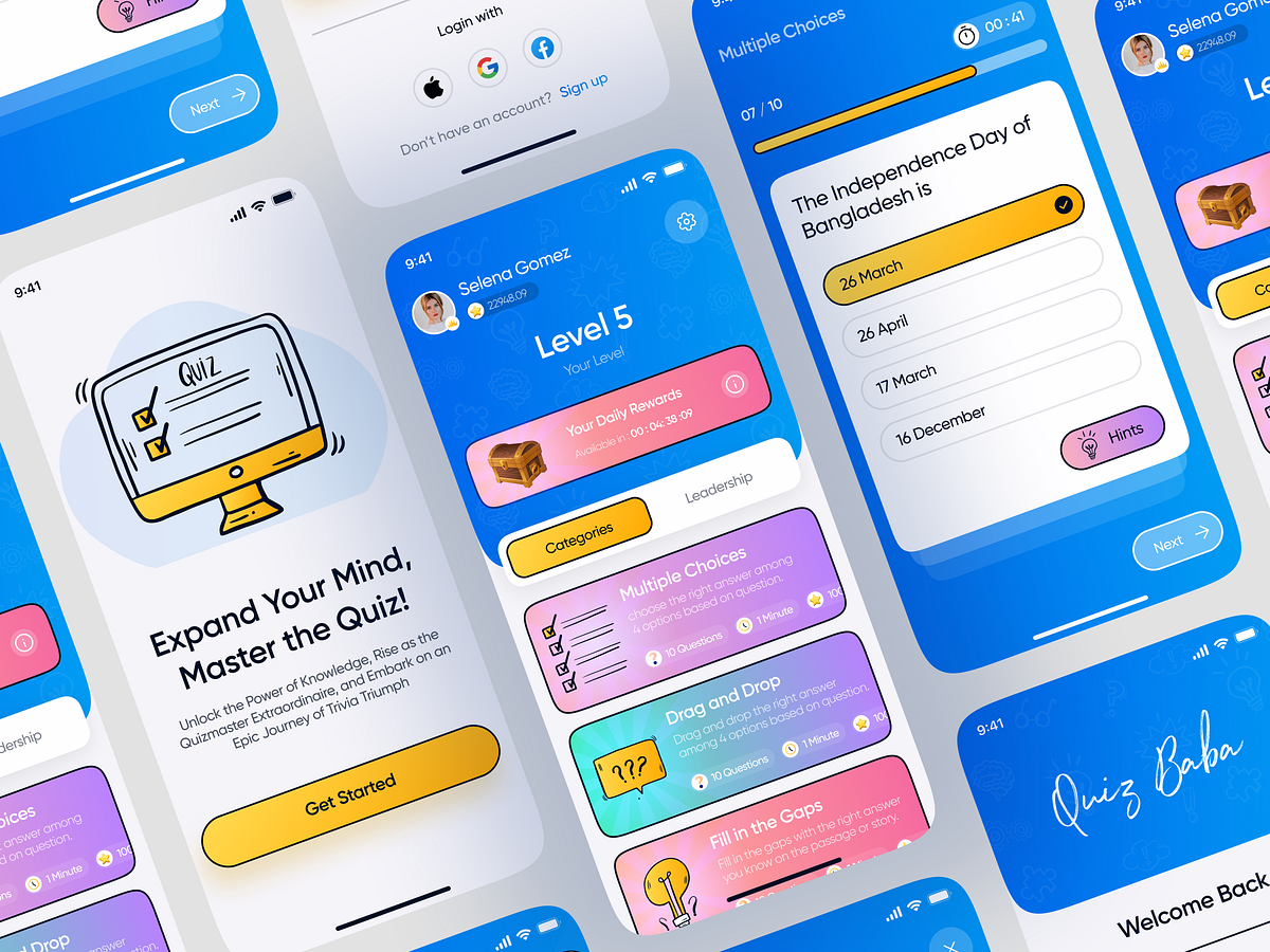 Browse thousands of Quiz App UI images for design inspiration | Dribbble