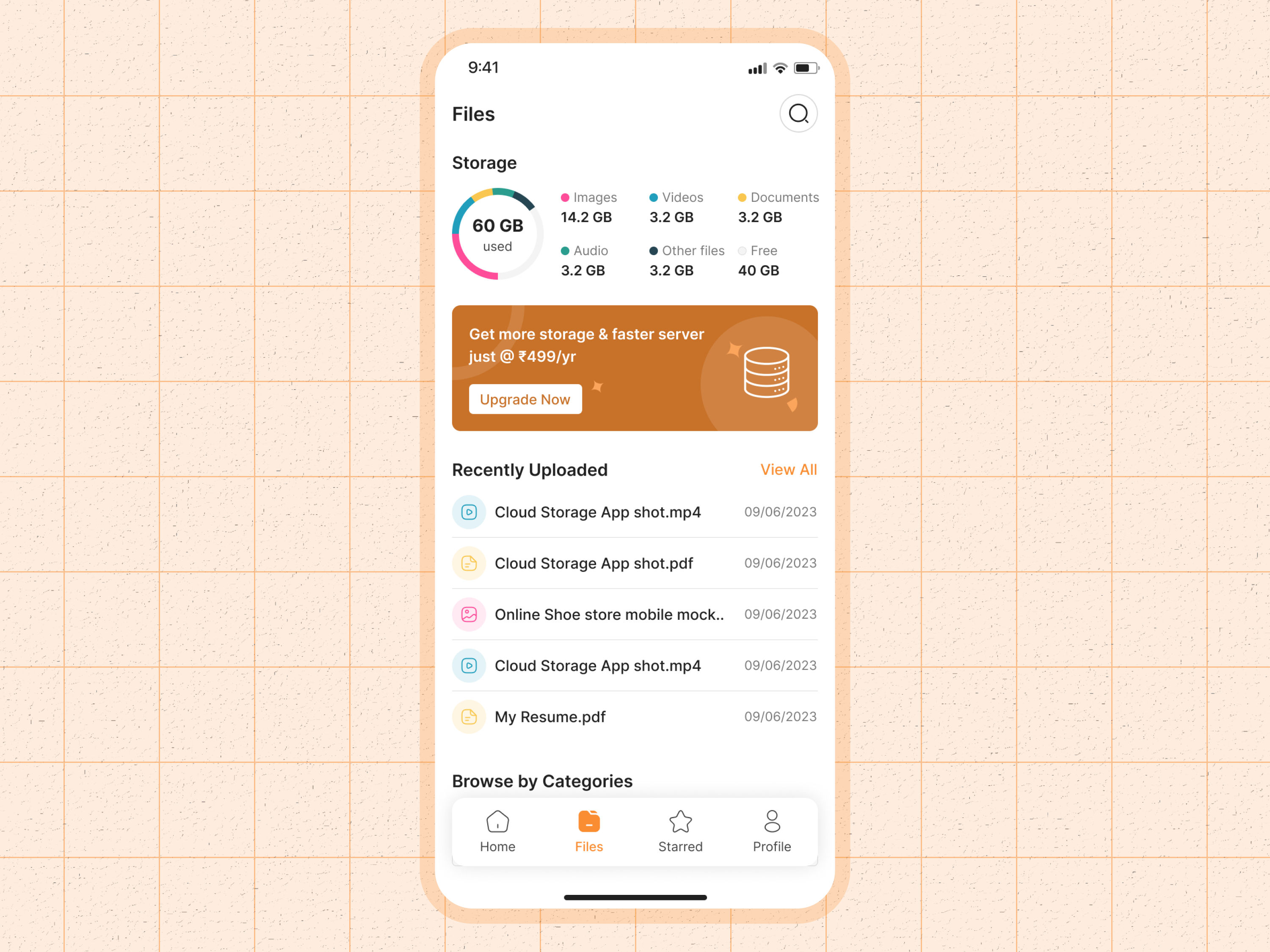Cloud Storage Mobile App UI/UX Design by Ambuj Mishra on Dribbble