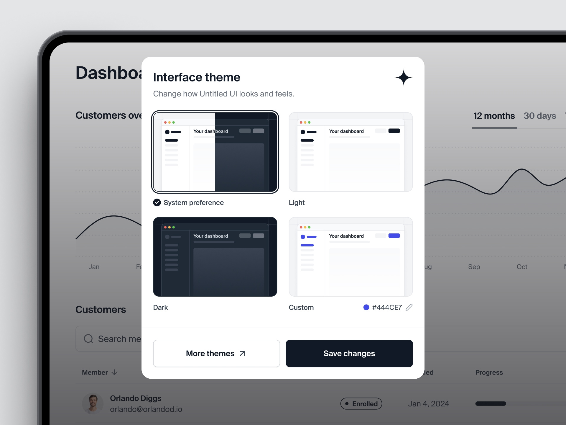 Display preferences modal — Untitled UI by Jordan Hughes® on Dribbble