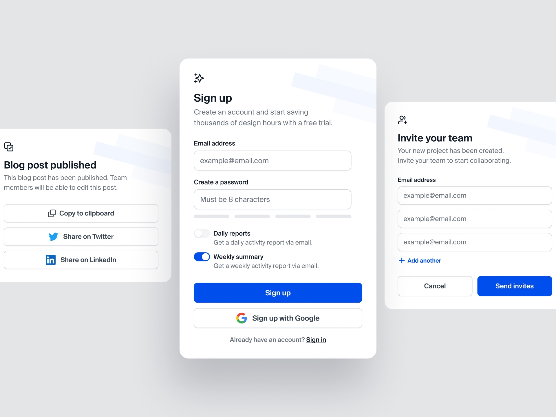 Onboarding modals — Untitled UI by Jordan Hughes® on Dribbble
