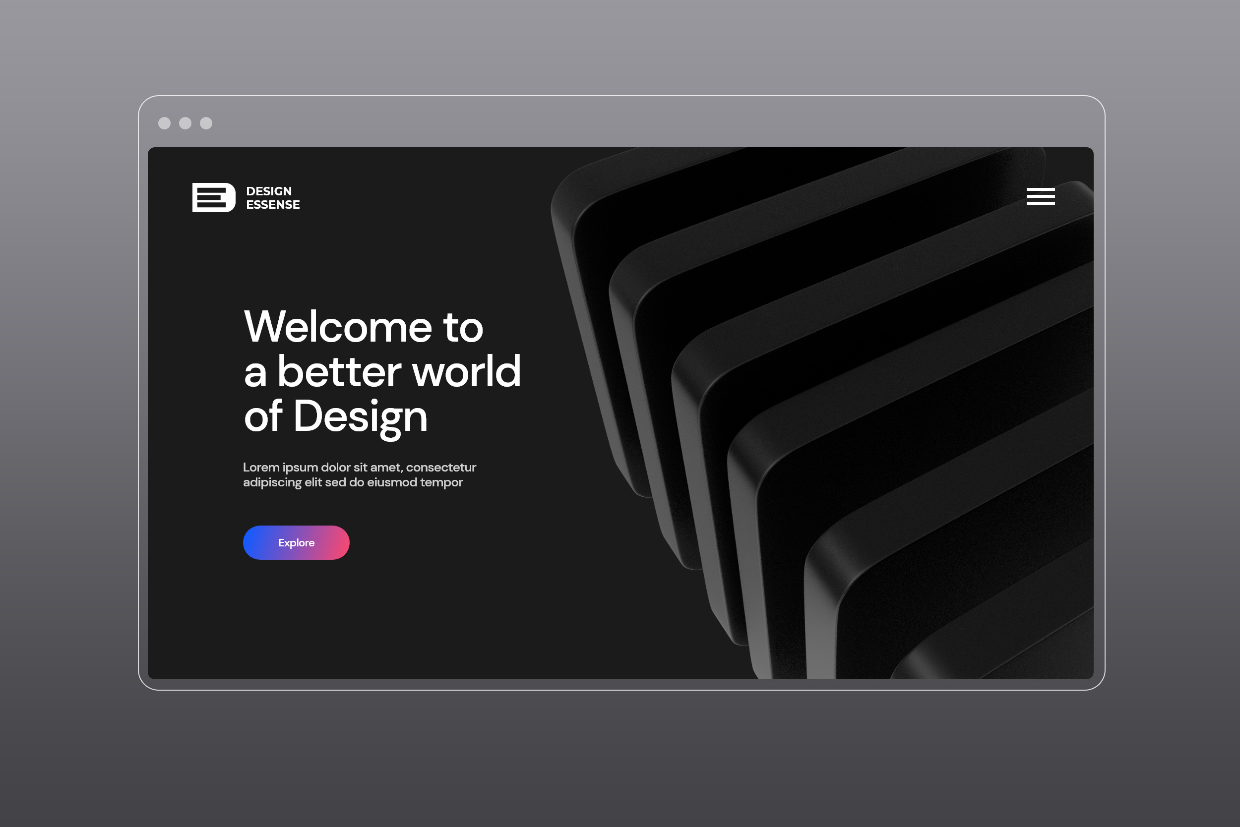 3D Black Web Design + Assets by Designessense.com on Dribbble