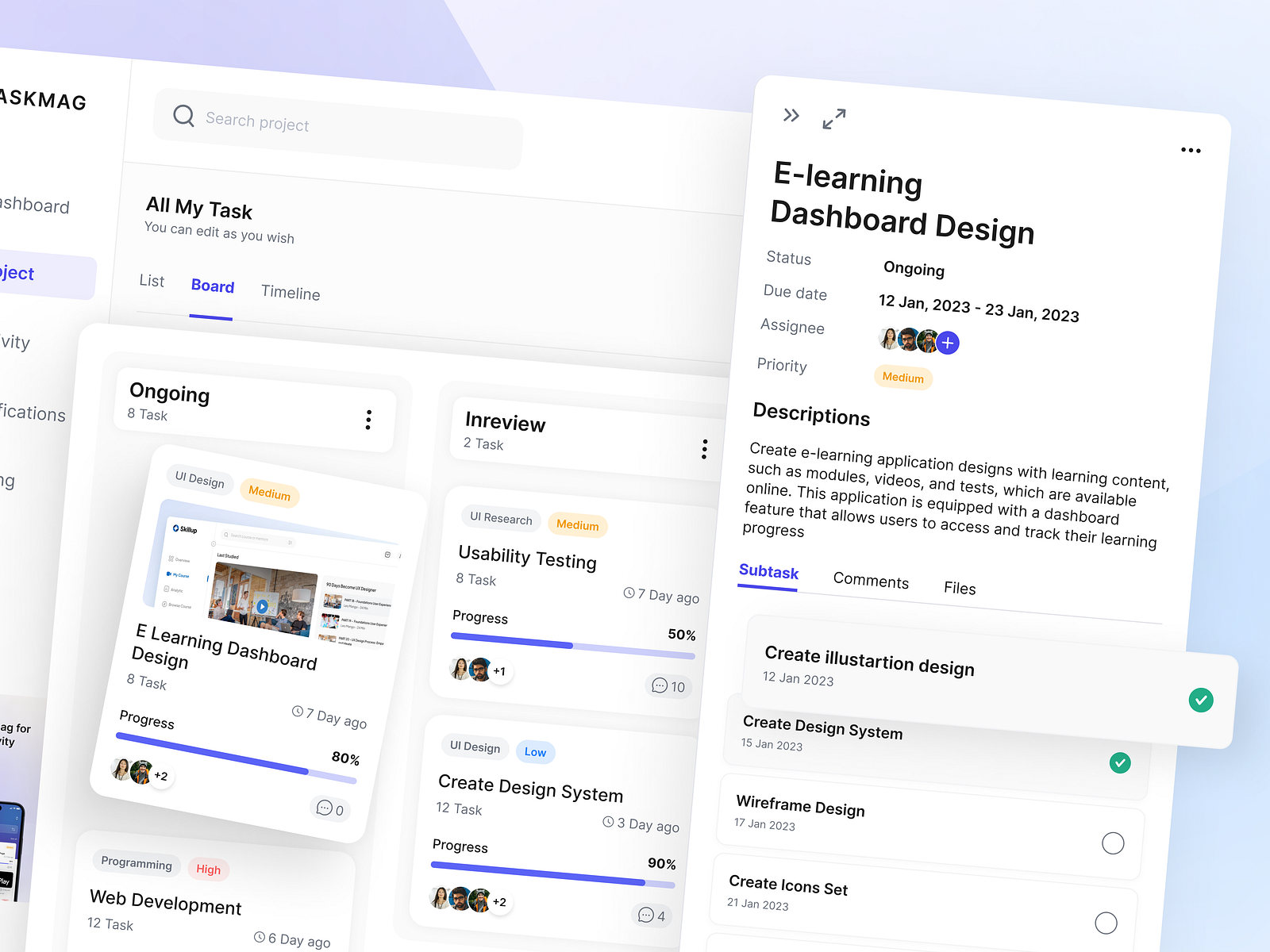 Taskmag - Details Project Manager by Muhammad Rifqi for Agensip UI UX ...