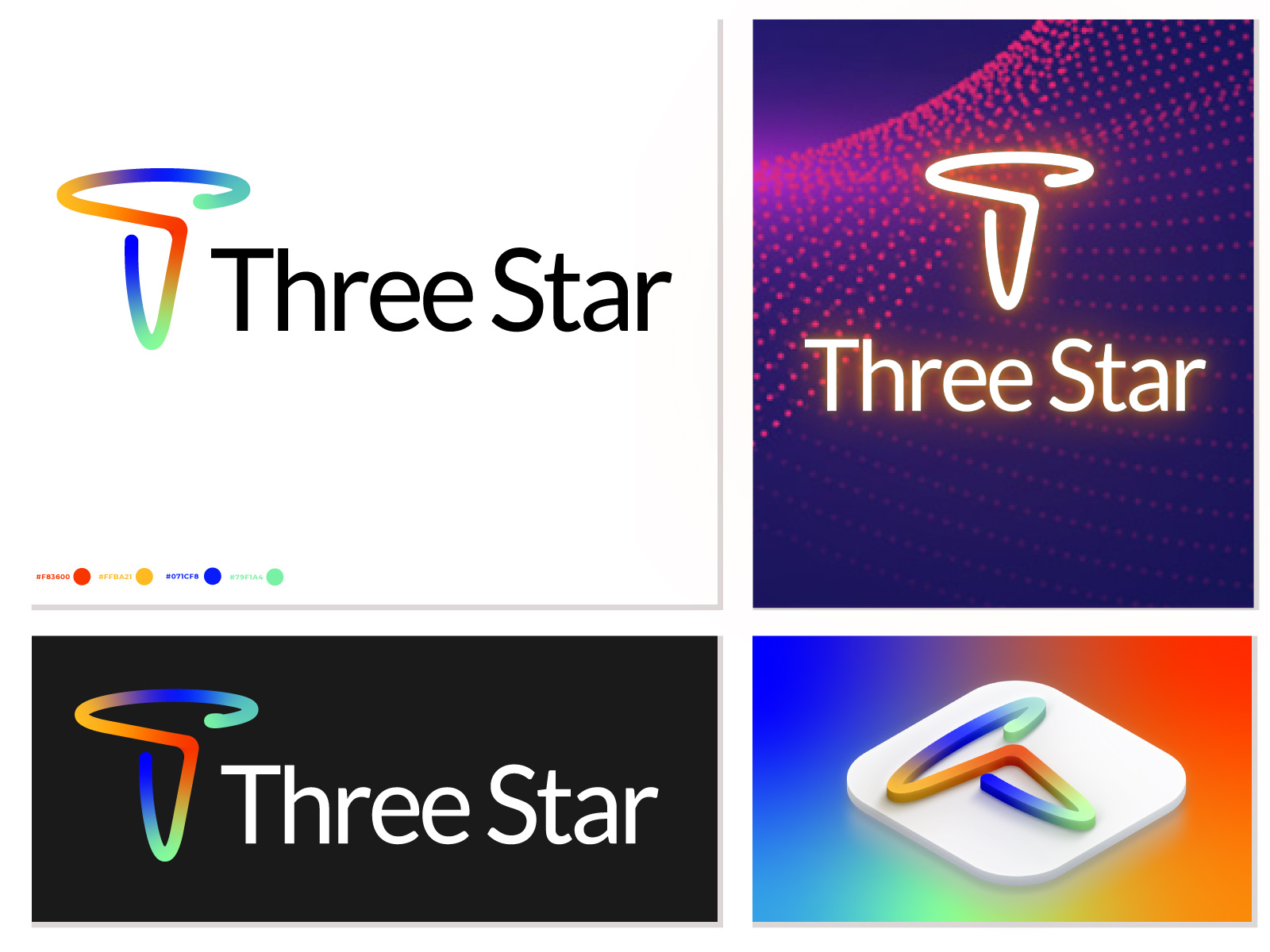 Three star logo by MD Faisal Minar on Dribbble
