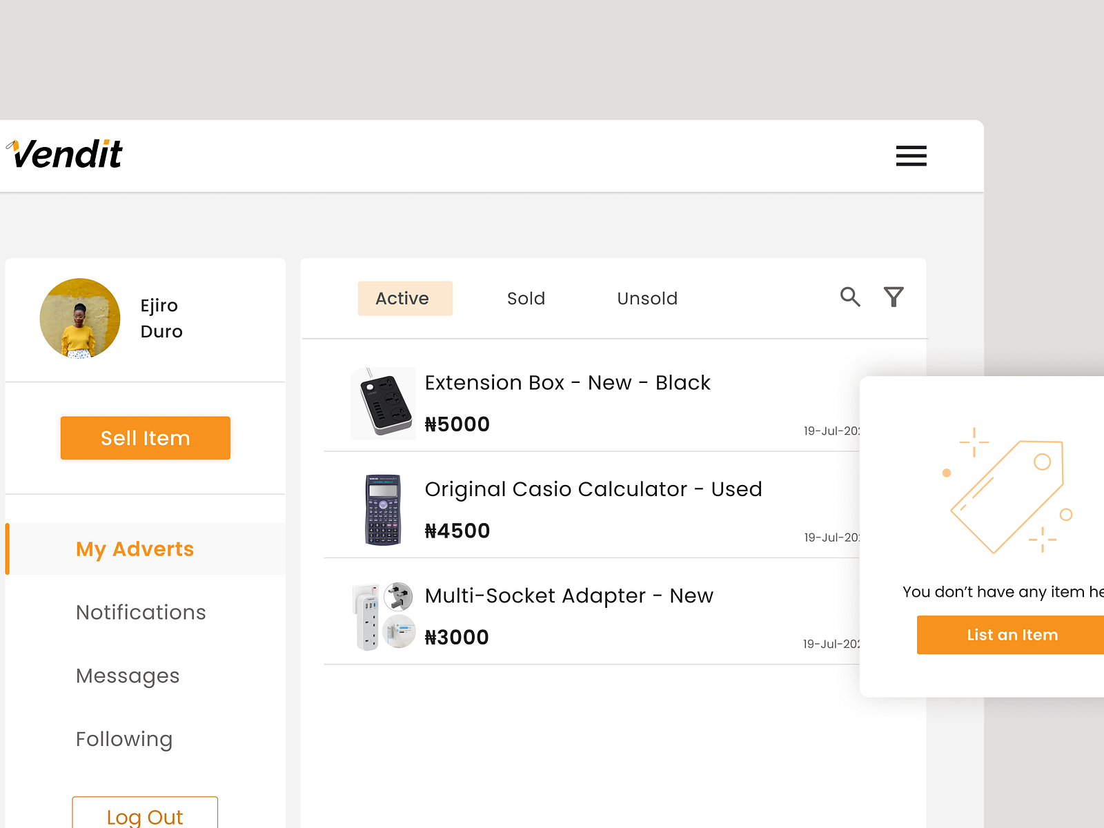 Vendit - E-commerce Ad Dashboard by Phoebe Olawale on Dribbble