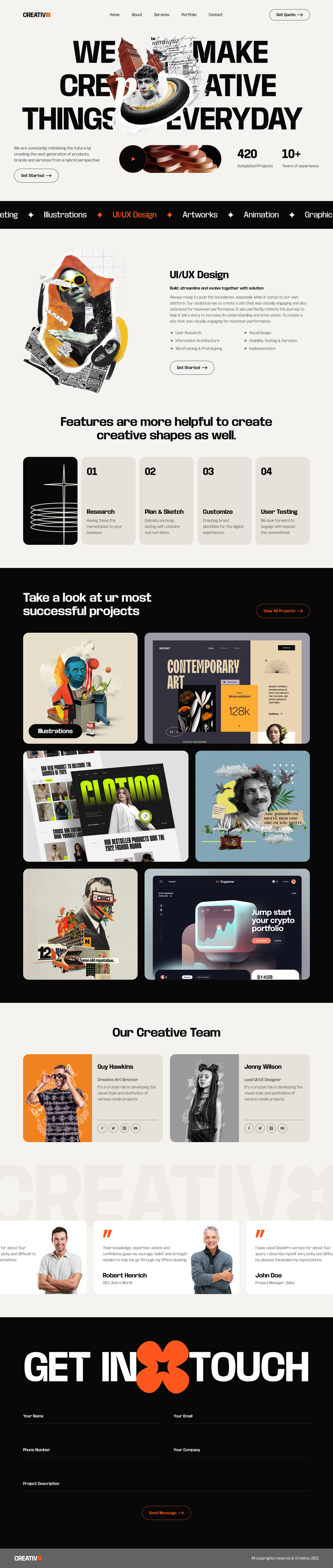 Creativo - Creative Design Agency Landing Page by RH | Web & Mobile App ...